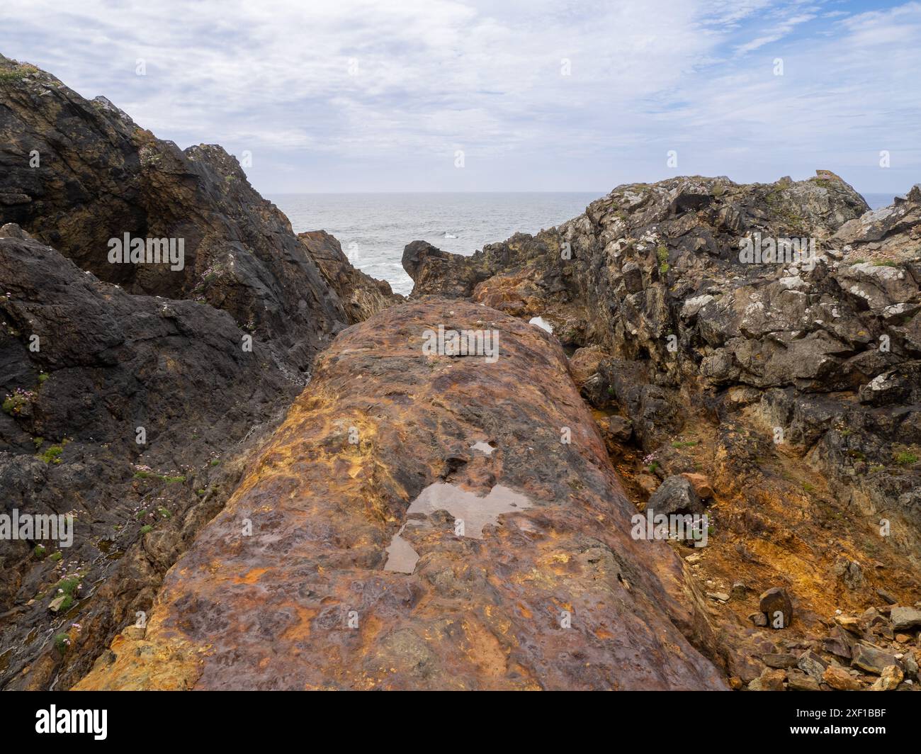Massive iron sulphide ex-black smoker, Ore-body exposed by 18th century ...