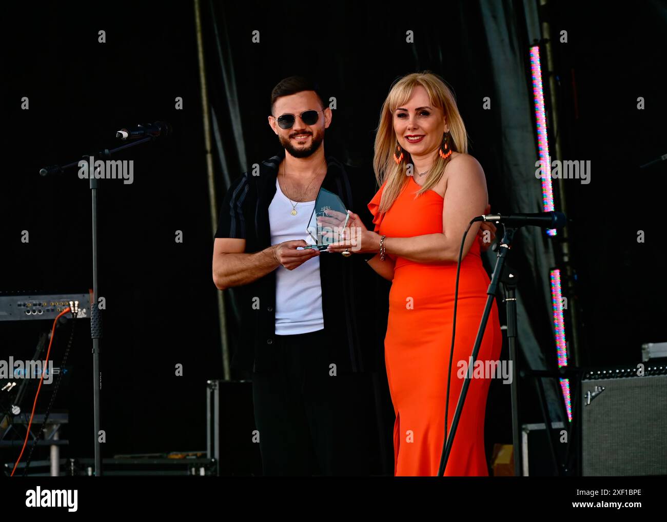 LONDON, UK. 30th June, 2024. Host Duygu Tacmac awards Huseyin Erdinc ...