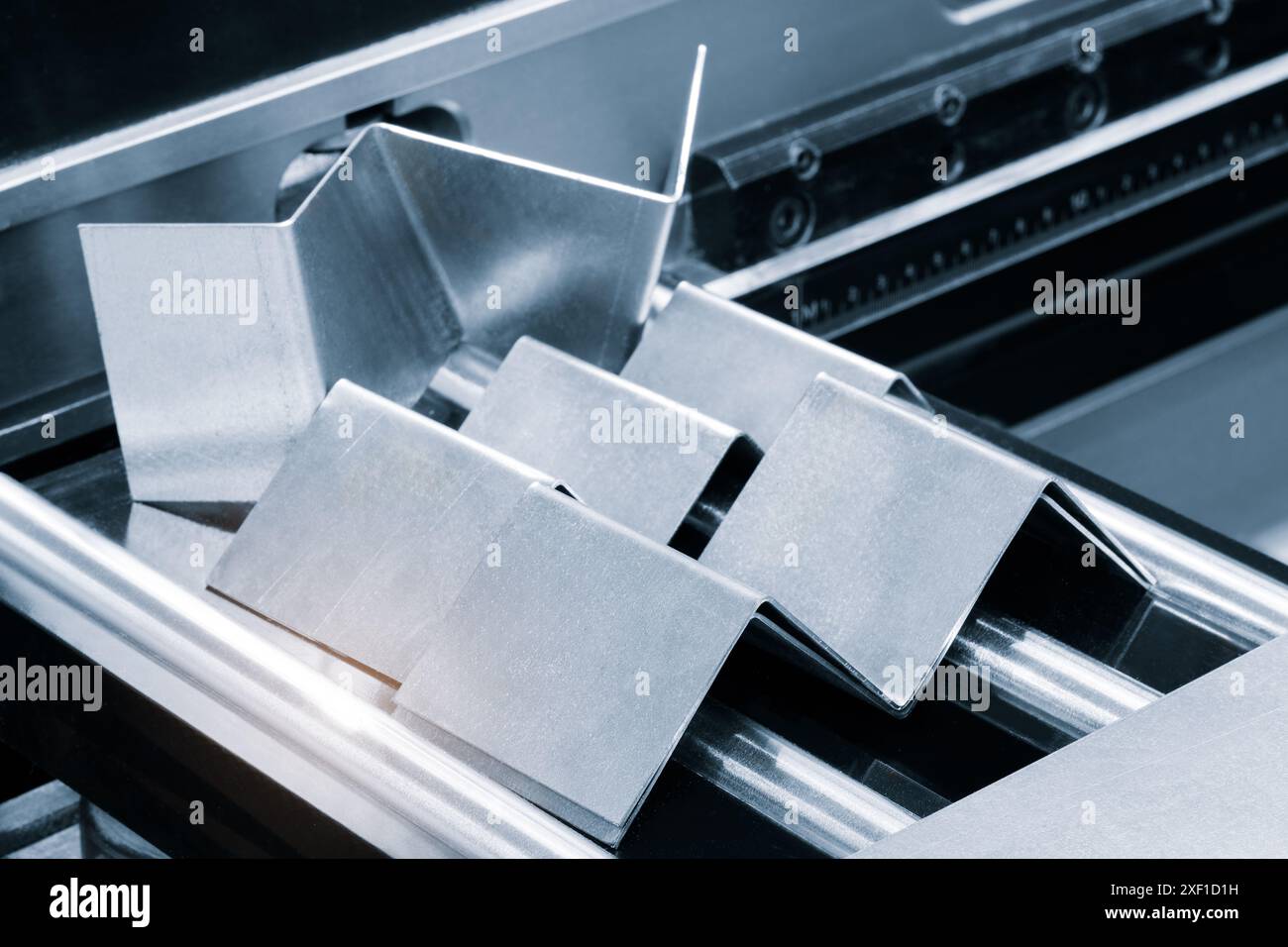 Metal products bent on a bending machine. Factory made products ...