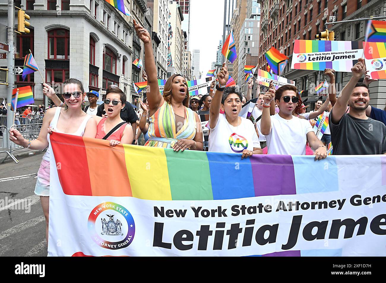 NY Attorney General Letisha James marches in the 2024 NYC Pride March ...