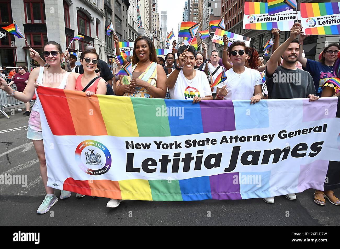 NY Attorney General Letisha James marches in the 2024 NYC Pride March ...