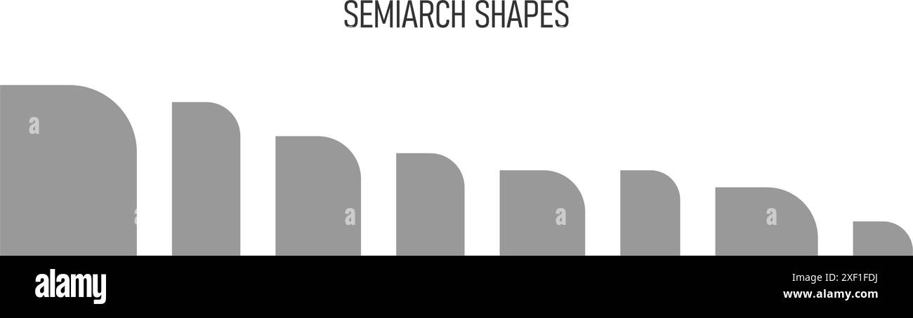 Set of semi arch shapes. Elegant templates for wedding invitation or ...