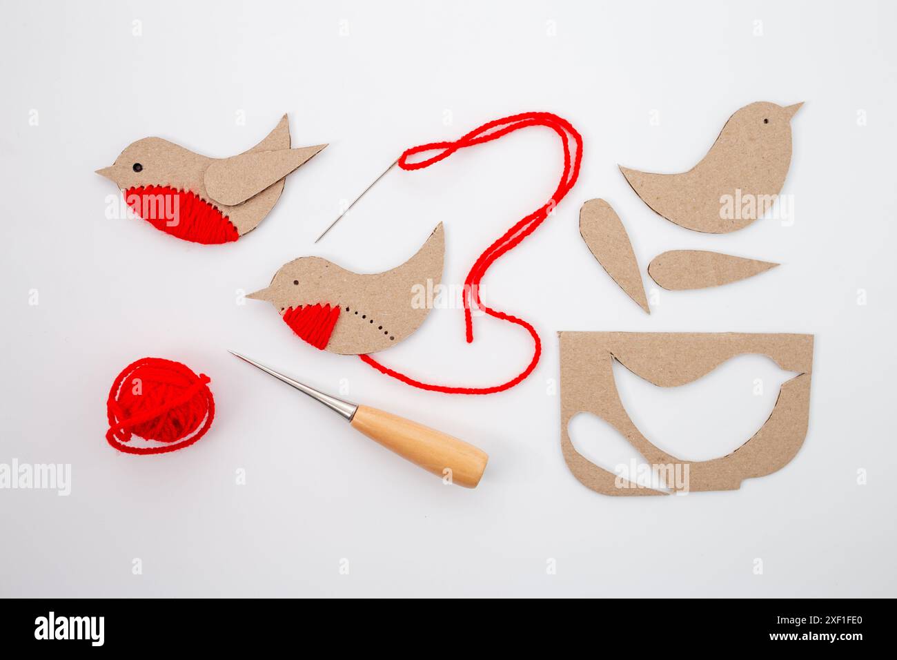 process showing the creation of bird craft, detailing steps from cut ...