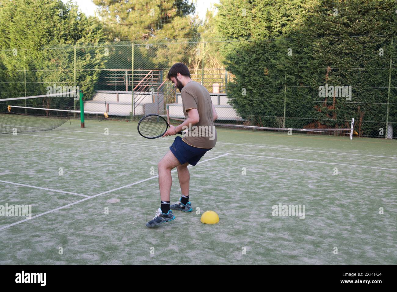 The Lateral Movement Of A Tennis Player Stock Photo - Alamy