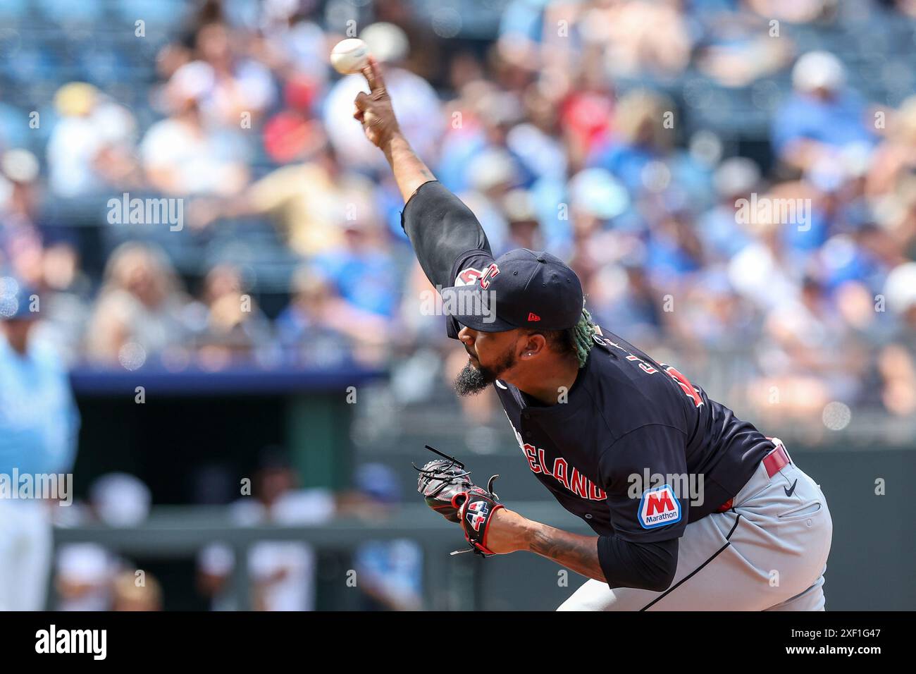 June 30, 2024: Cleveland Guardians pitcher Emmanuel Clase (48) delivers ...