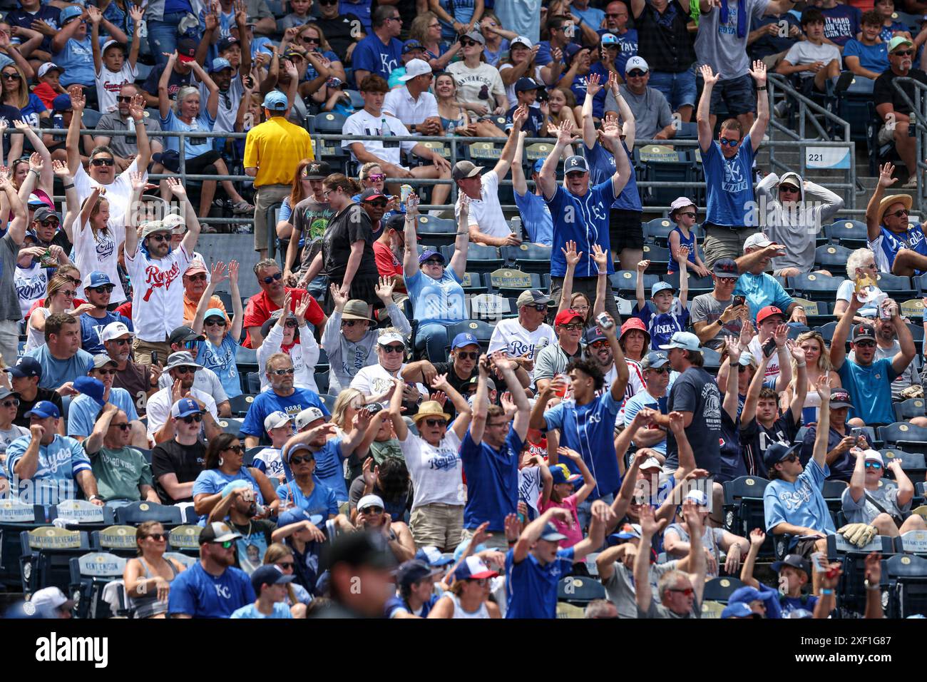 June 30, 2024: Fans do the wave during the sixth inning of a game ...