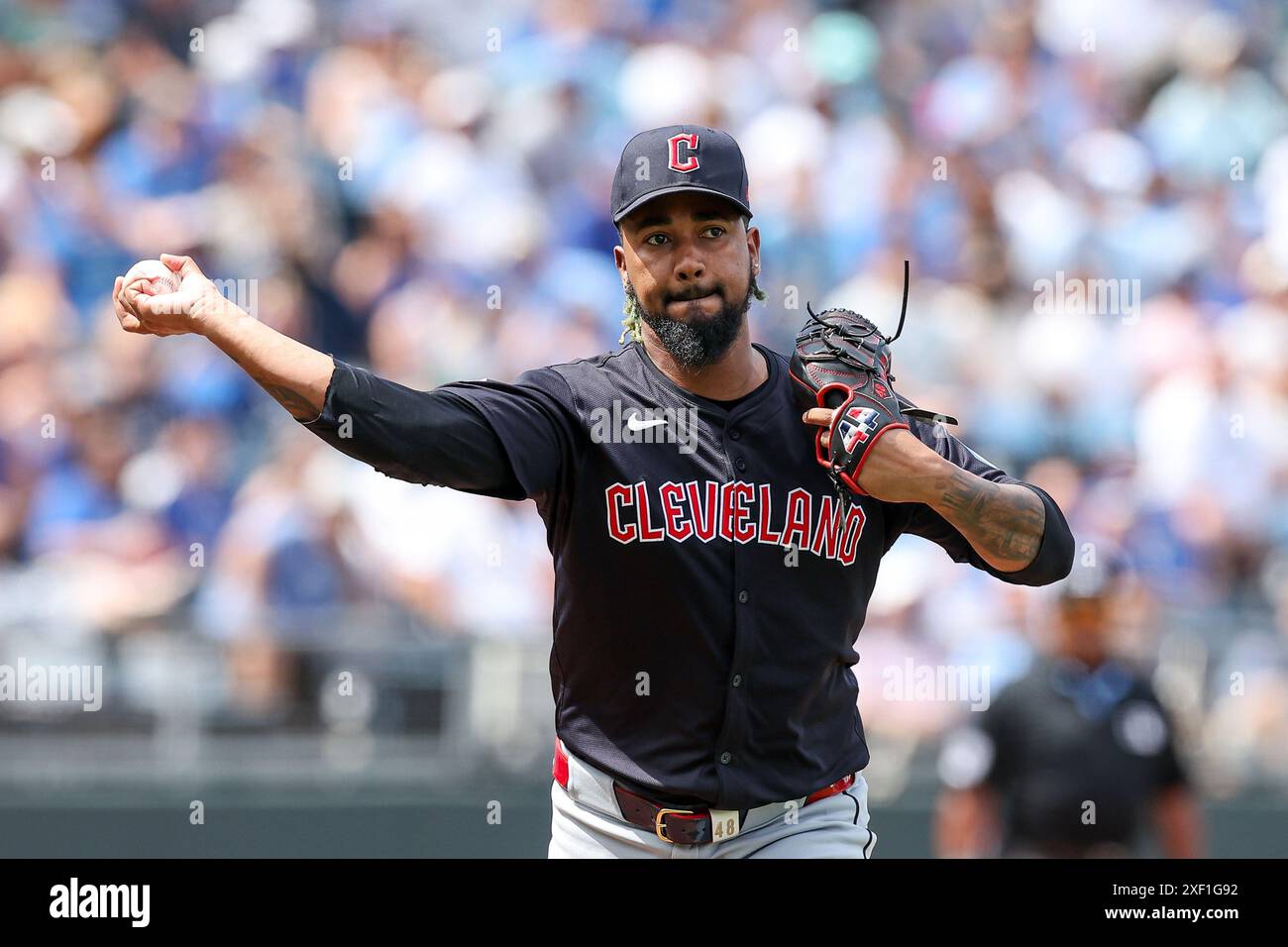 June 30, 2024: Cleveland Guardians pitcher Emmanuel Clase (48) throws ...