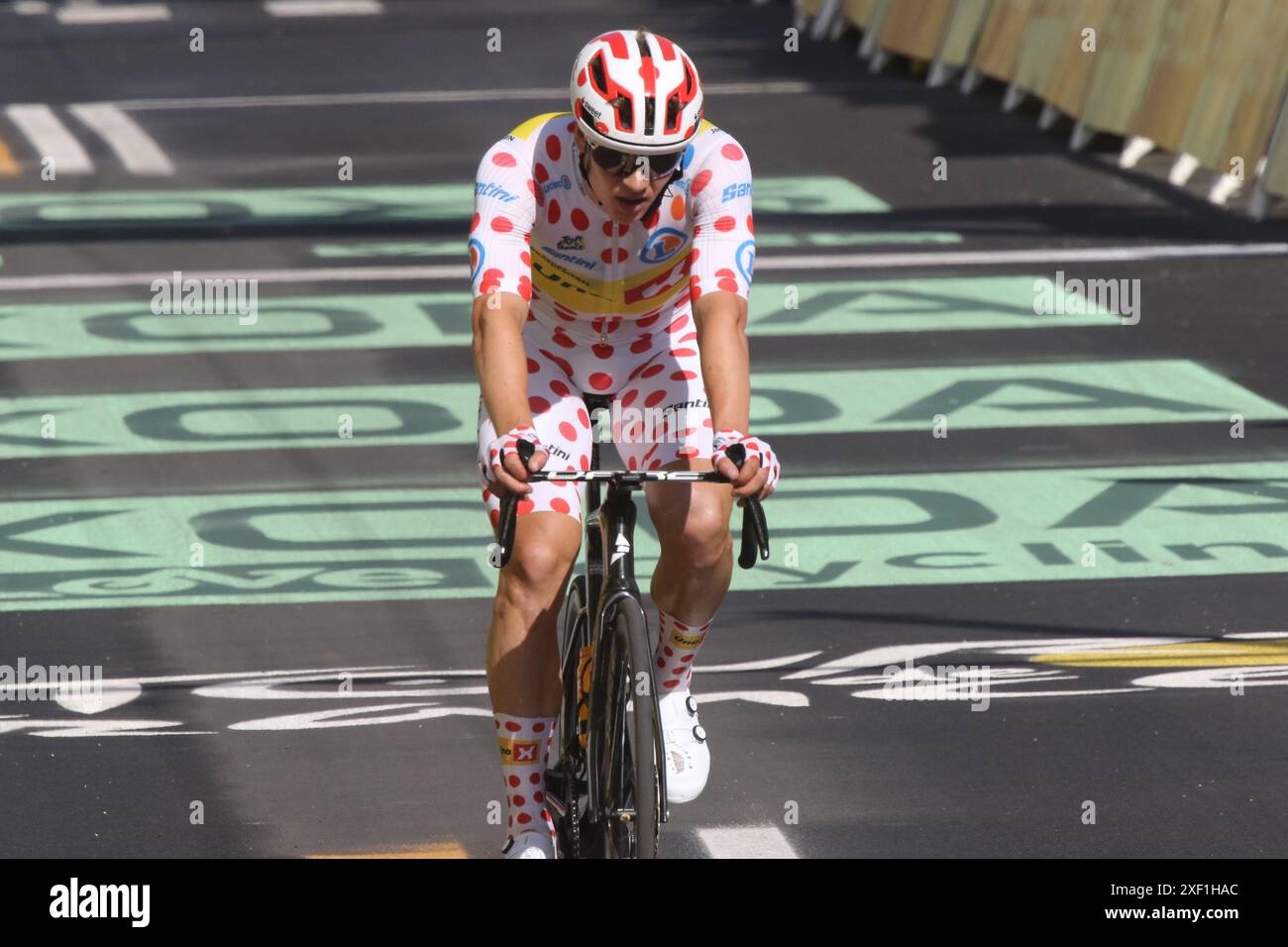 Kevin Vauquelin winner of 2024 stage 2 Tour de France in Bologne Italy ...