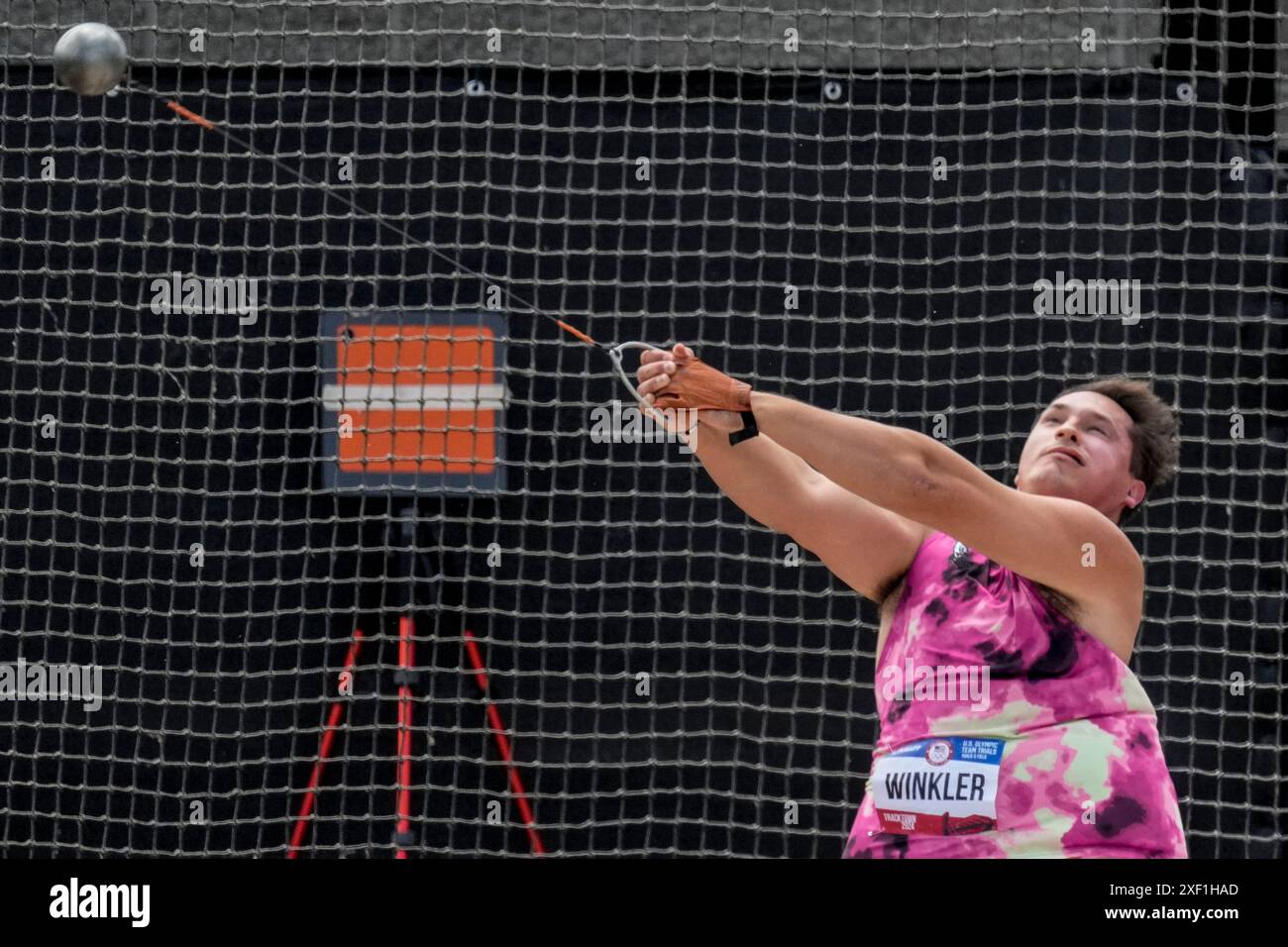 Rudy Winkler competes in the men's hammer throw final during the U.S ...