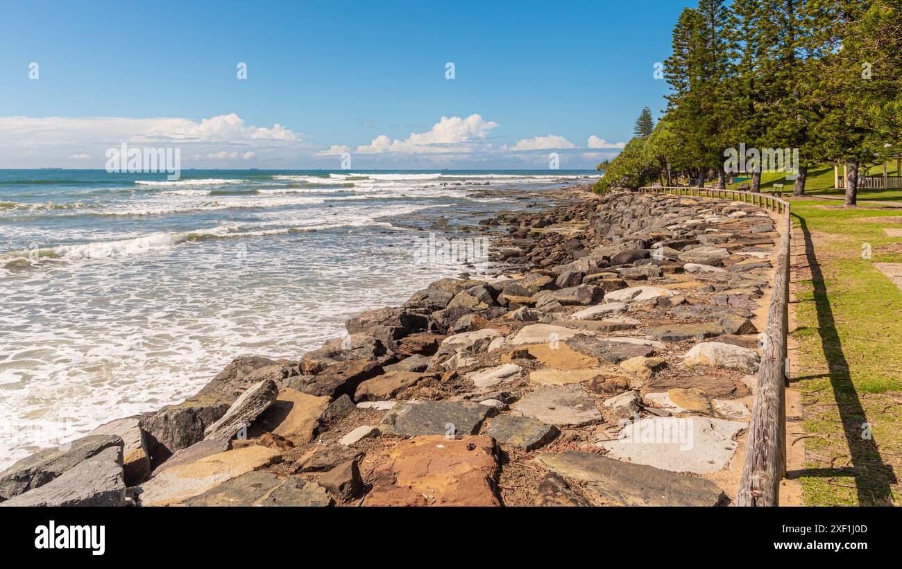 Beach side views at Sunshine Coast, Queensland, Australia on beautiful ...