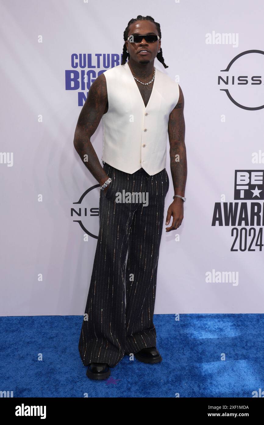 Gunna arrives at the BET Awards on Sunday, June 30, 2024, at the ...