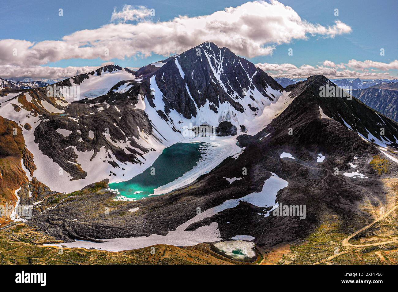 Summer time scenery in aerial view taken in Yukon Territory, Canada at ...
