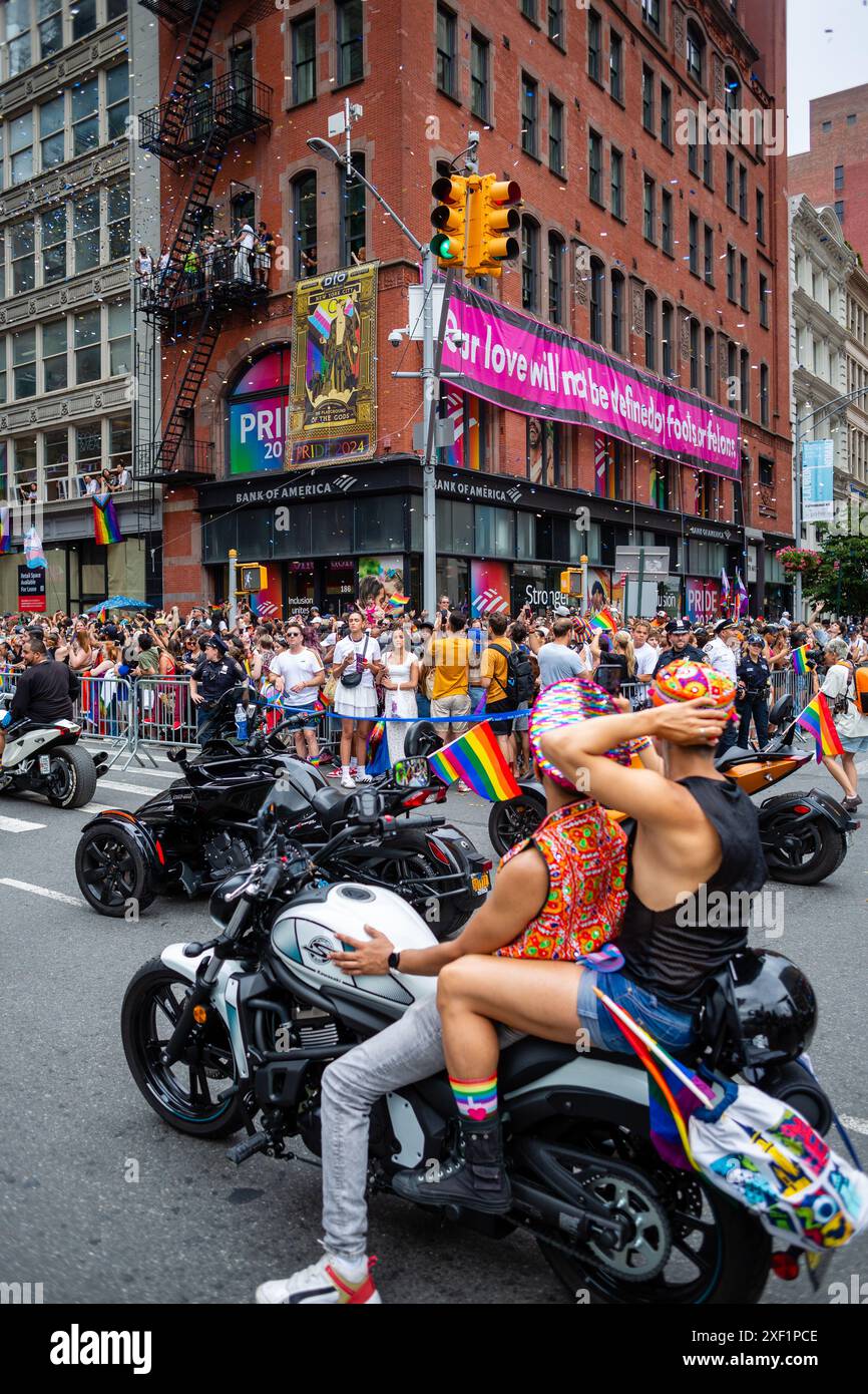 New York, NY, USA. 30th June, 2024. New York's Pride March filled Fifth ...