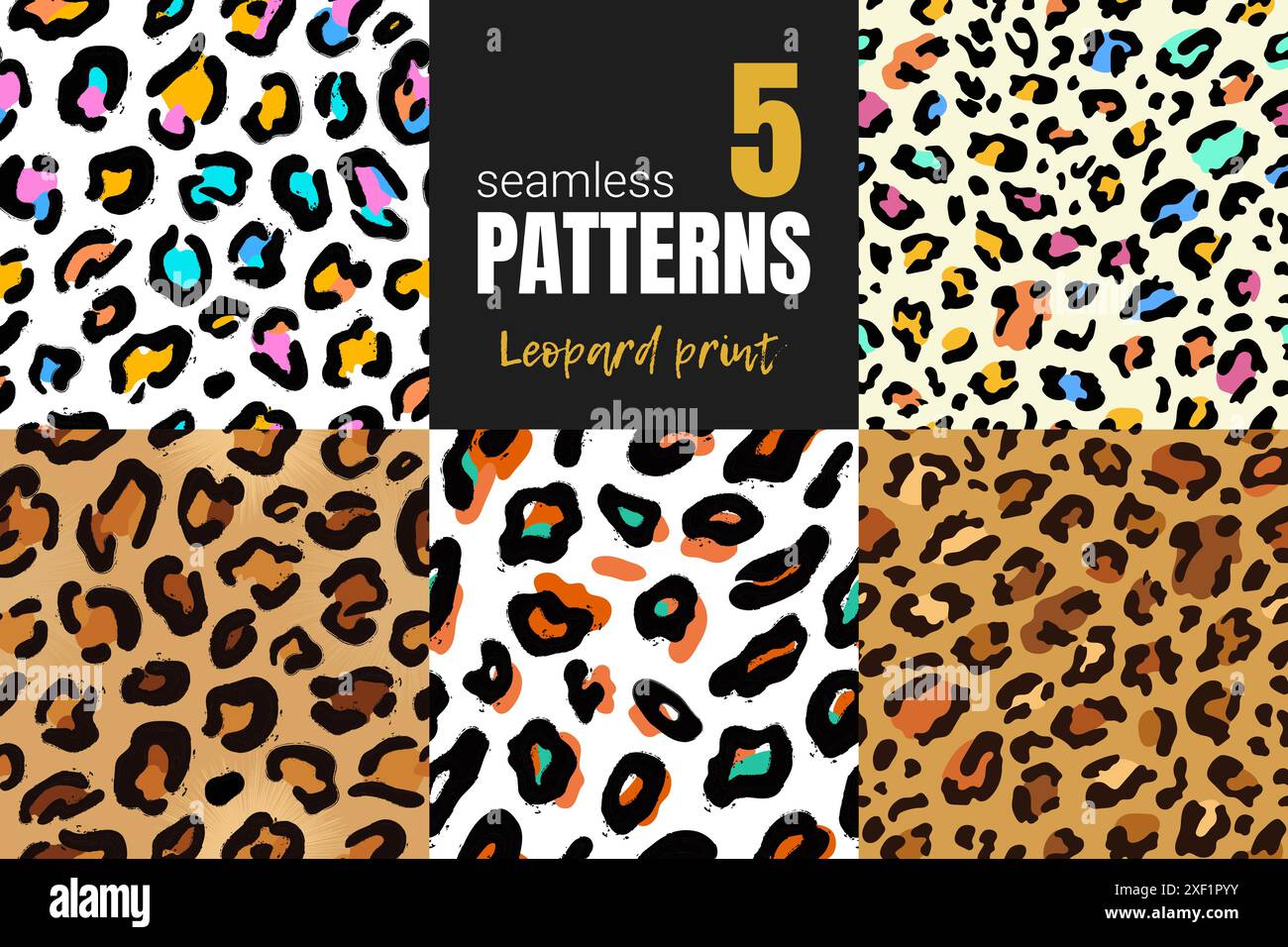 Leopard Print Seamless Pattern Set Stock Vector Image & Art - Alamy