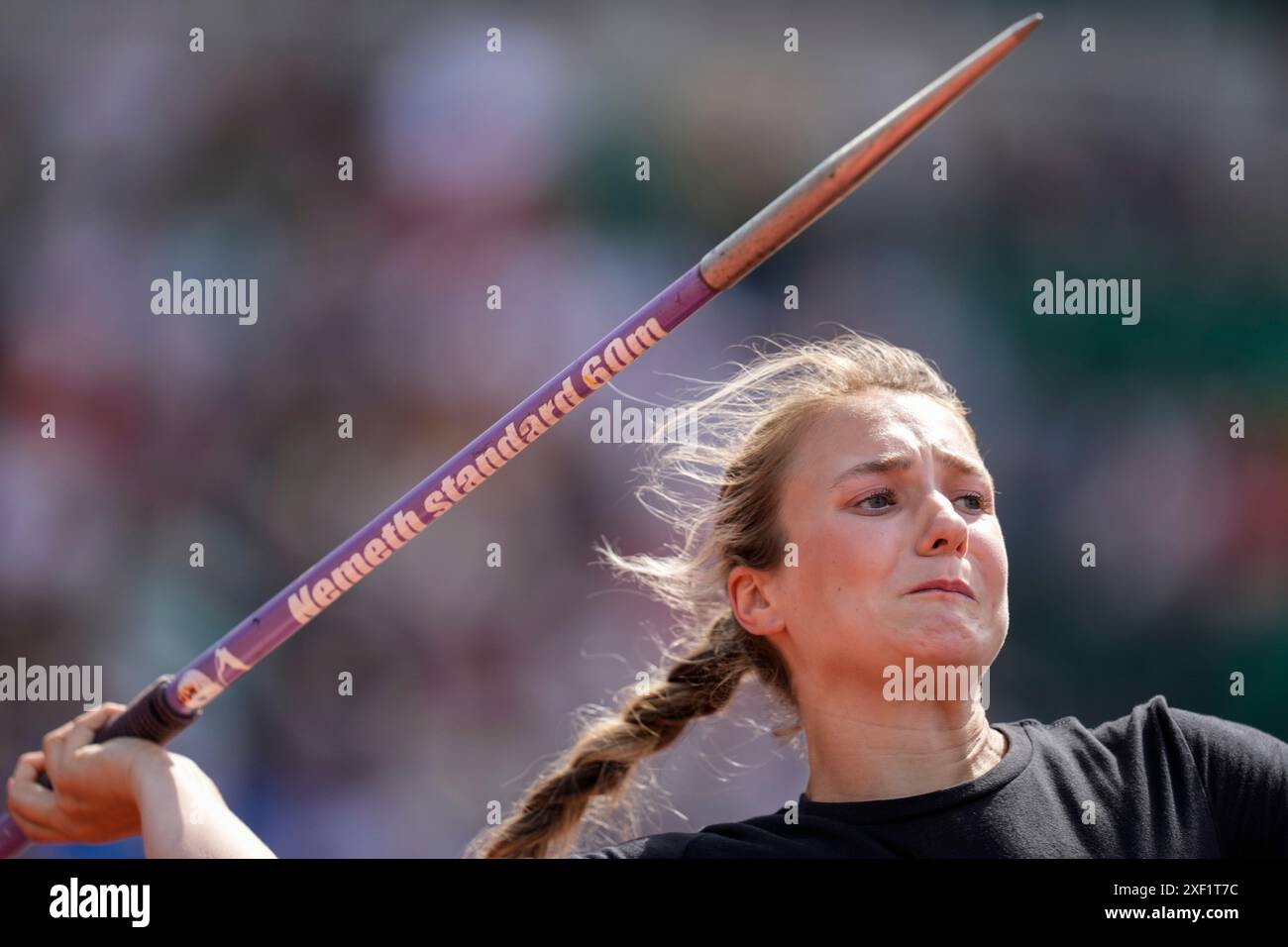 Julia Campezato competes in the women's javelin throw final during the ...