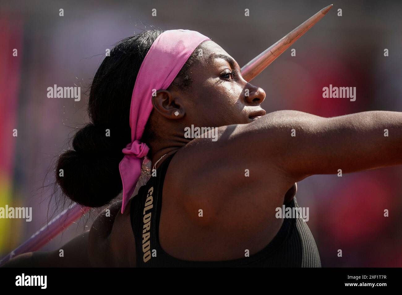 Jada Green competes in the women's javelin throw final during the U.S ...