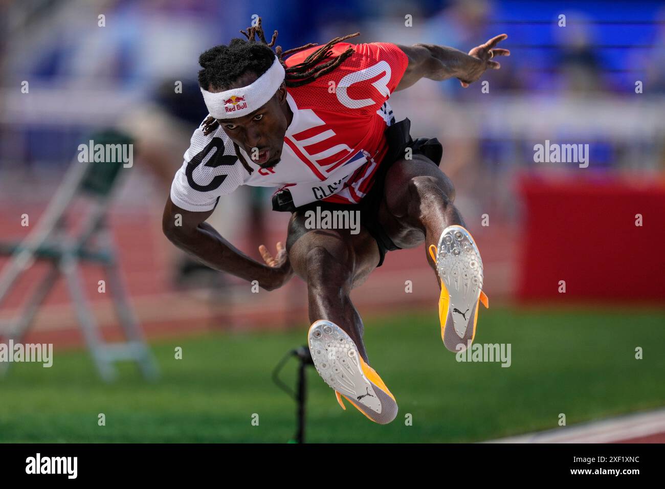 William Claye competes in the men's triple jump final during the U.S ...
