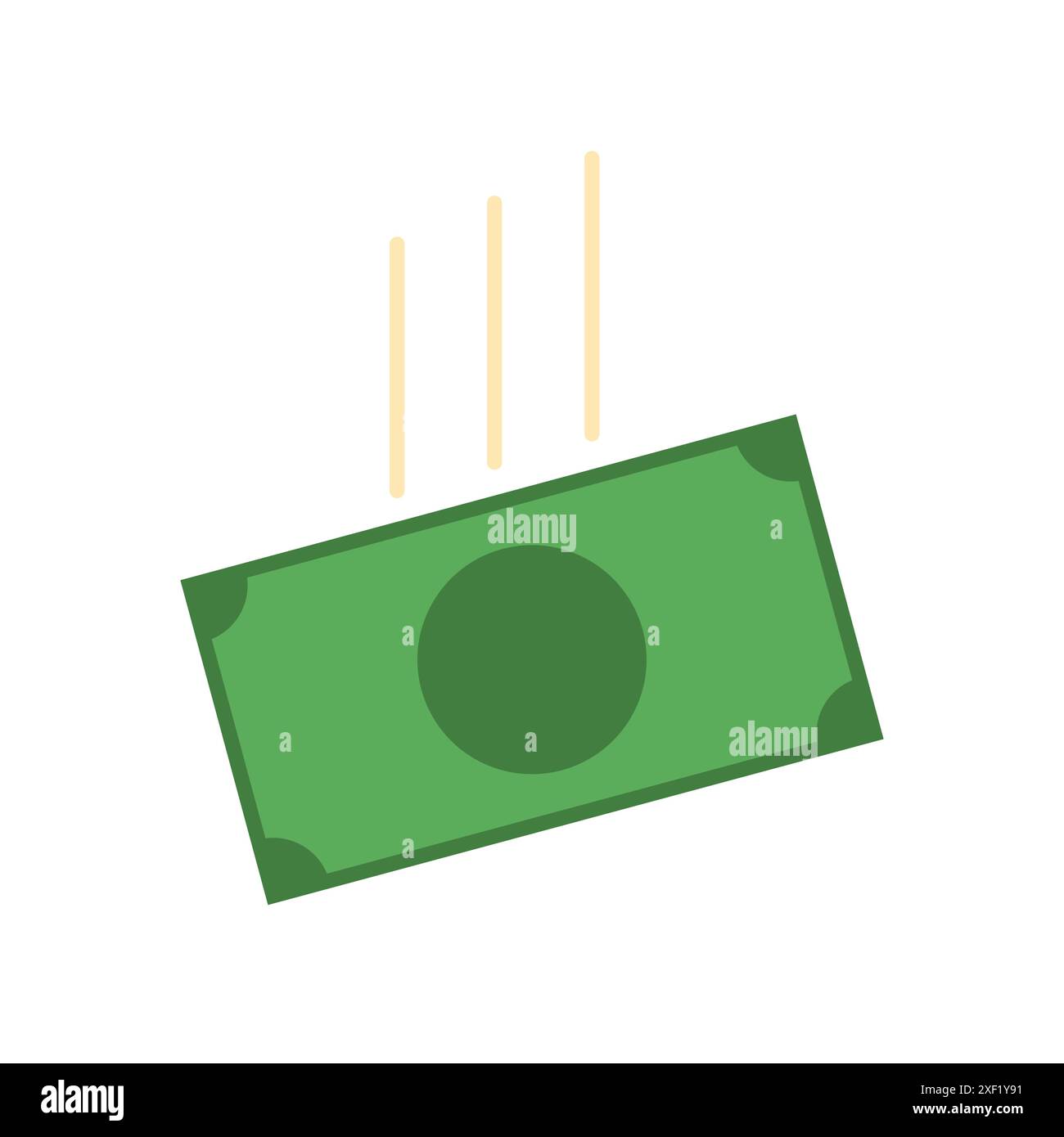 Falling dollar bill. Green currency note. Money vector icon. Financial ...