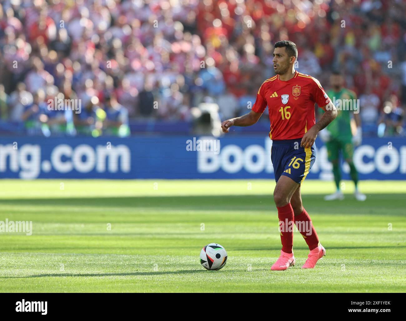 Berlin, Germany - June 15, 2024: Rodri of Spain controls a ball during ...