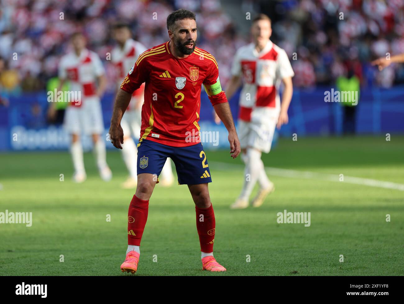 Berlin, Germany - June 15, 2024: Dani Carvajal of Spain in action ... Berlin, Germany - June 15, 2024: Dani Carvajal of Spain in action ...