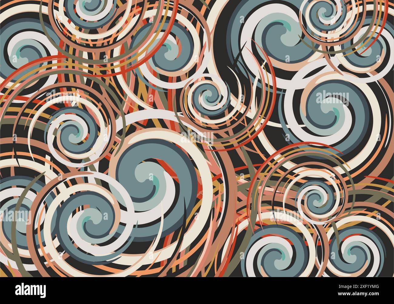 Colored backdrop with spiral shapes for textiles or fabrics. Vortex ...