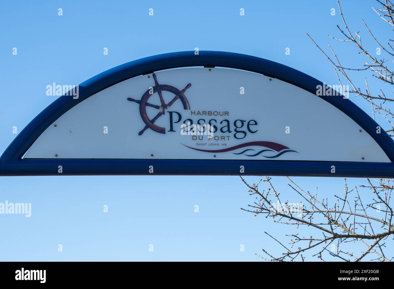 Harbour Passage sign in downtown Saint John, New Brunswick, Canada ...