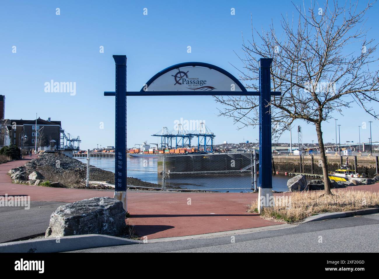 Harbour Passage sign in downtown Saint John, New Brunswick, Canada ...