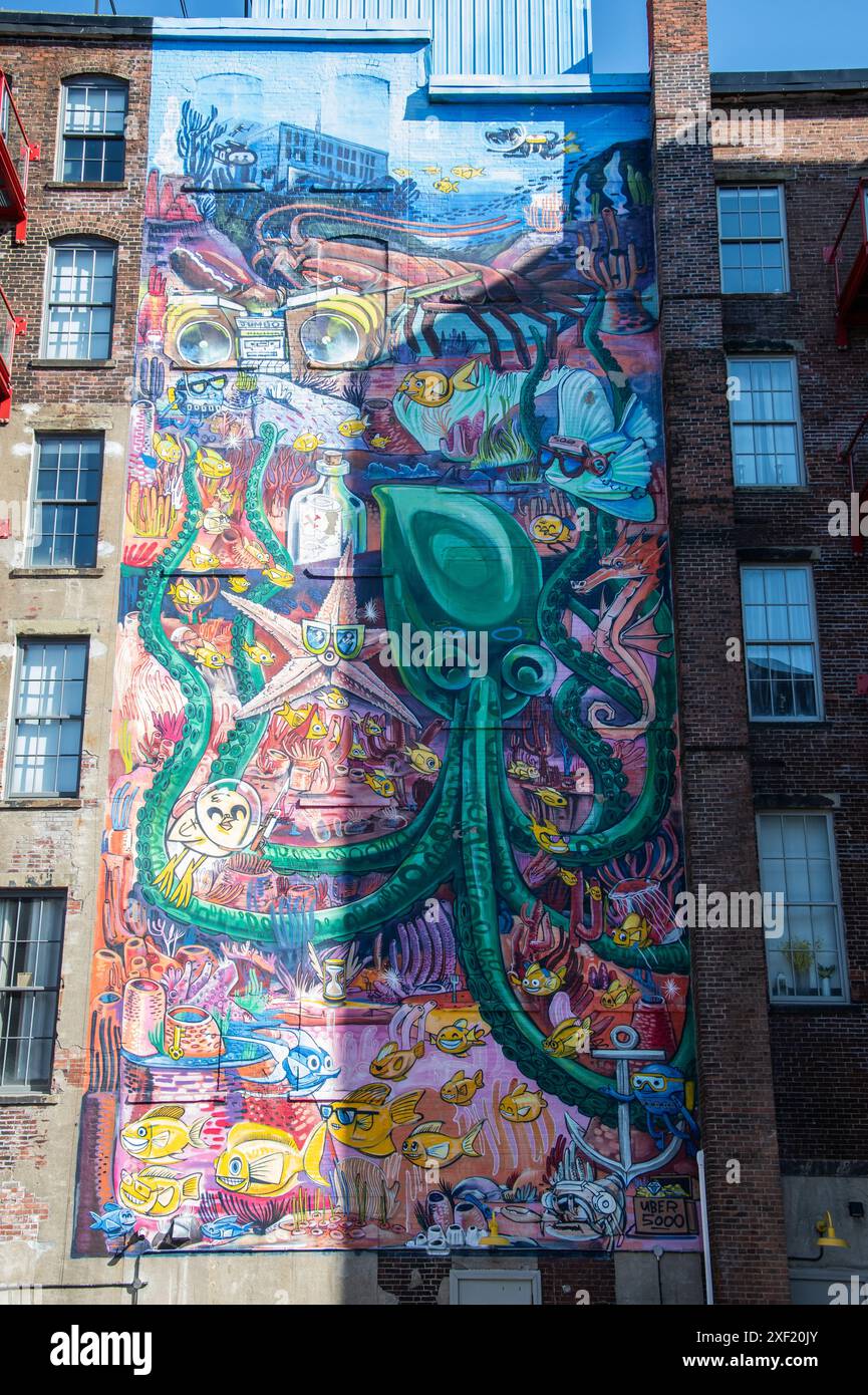 Underwater mural on Grannan Street in downtown Saint John, New ...