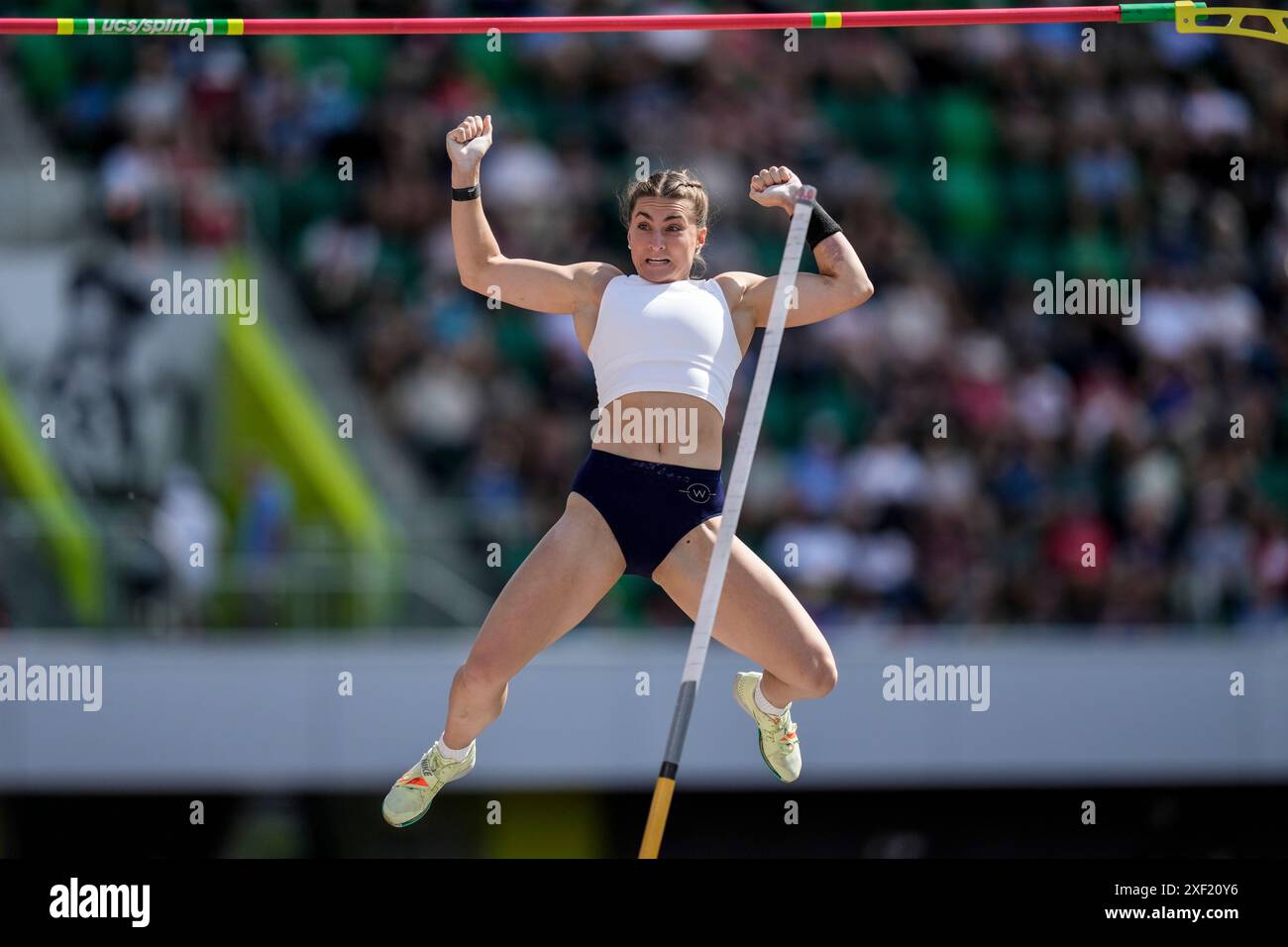 Bridget Williams competes in the women's pole vault final during the U ...