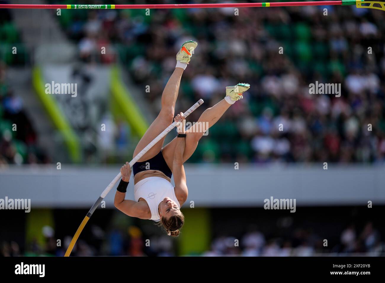 Bridget Williams competes in the women's pole vault final during the U ...
