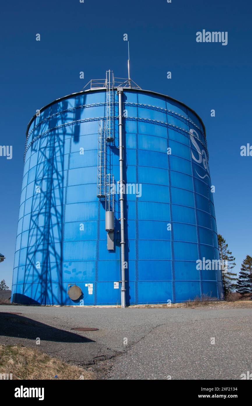 Blue water tower in Saint John, New Brunswick, Canada Stock Photo - Alamy