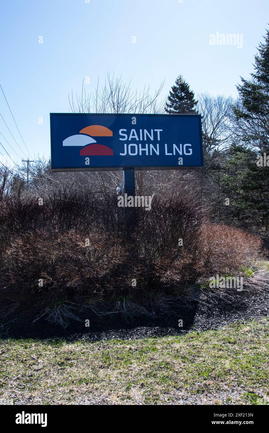Saint John LNG sign at the natural gas terminal on Red Head Road in ...