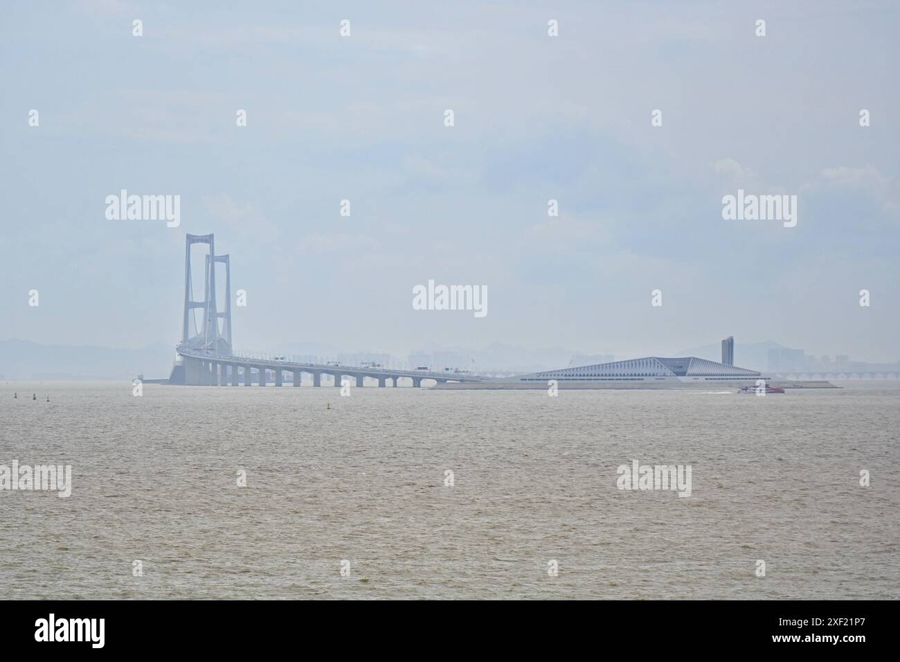 ShenZhen, China.30th June 2024.Vehicles drive on the Shenzhong Bridge ...