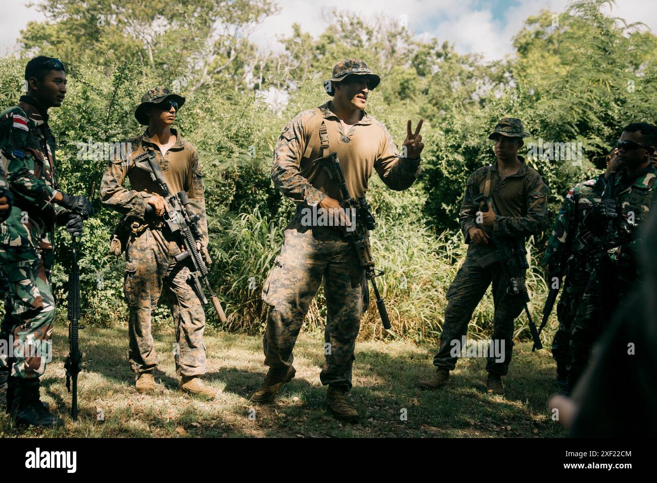 U.S. Marine Corps Sgt. Idan Urrutia, a squad leader assigned to Bravo Company, Battalion Landing ...