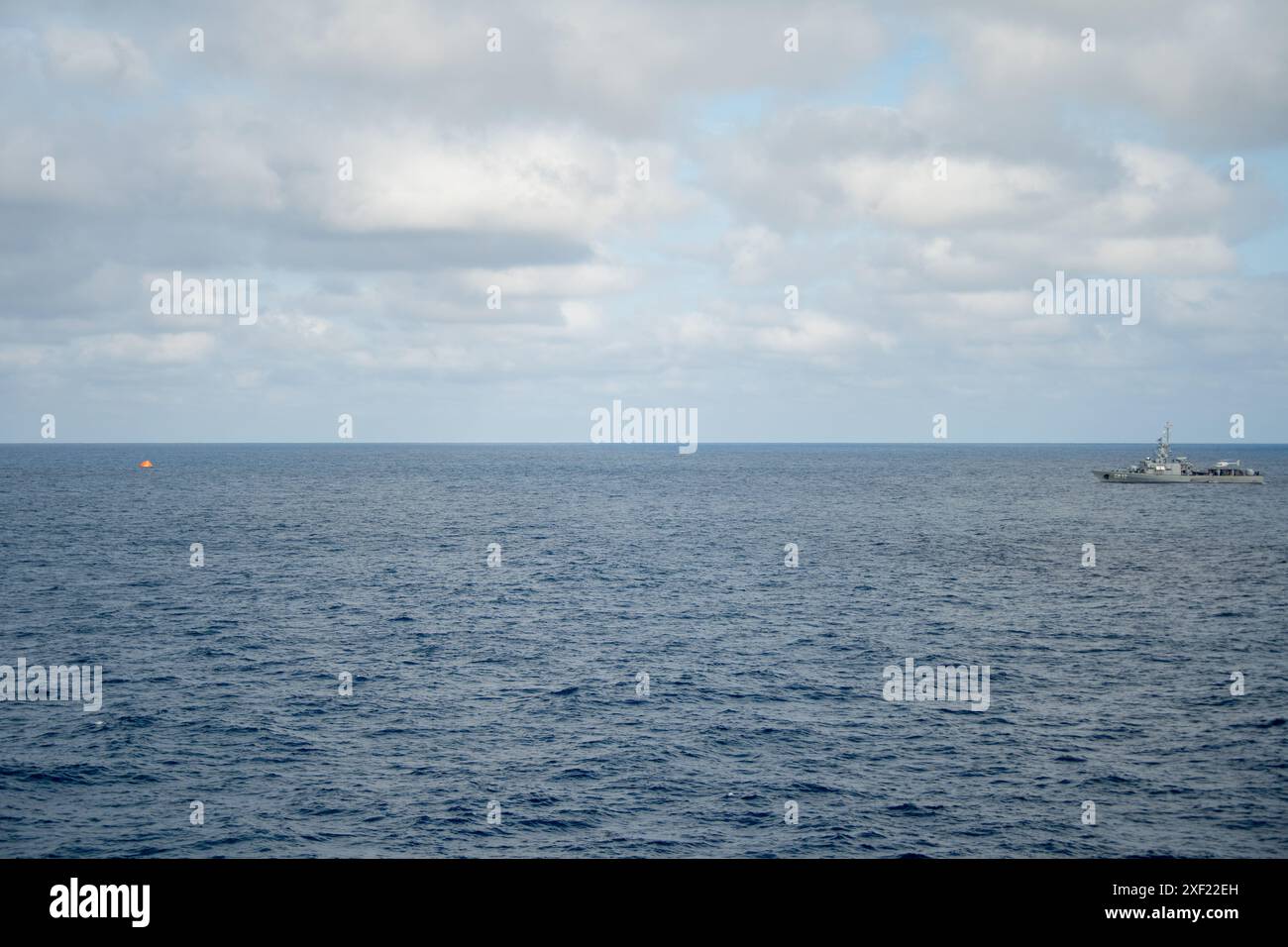 Ecuadorian navy corvette BAE Manabi (CM 12) directs fire toward a ...