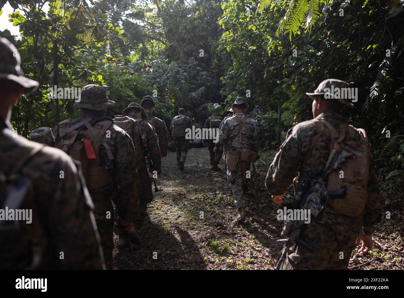 U.S. Marines with 1st Marine Division patrol to a forward operating ...
