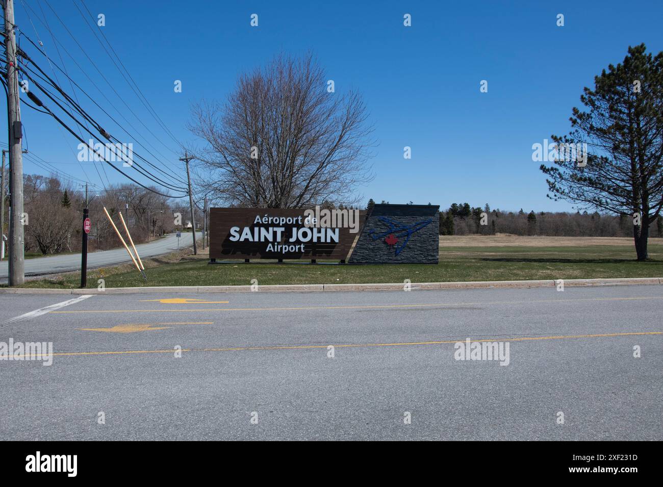 Welcome to Saint John Airport sign in New Brunswick, Canada Stock Photo ...