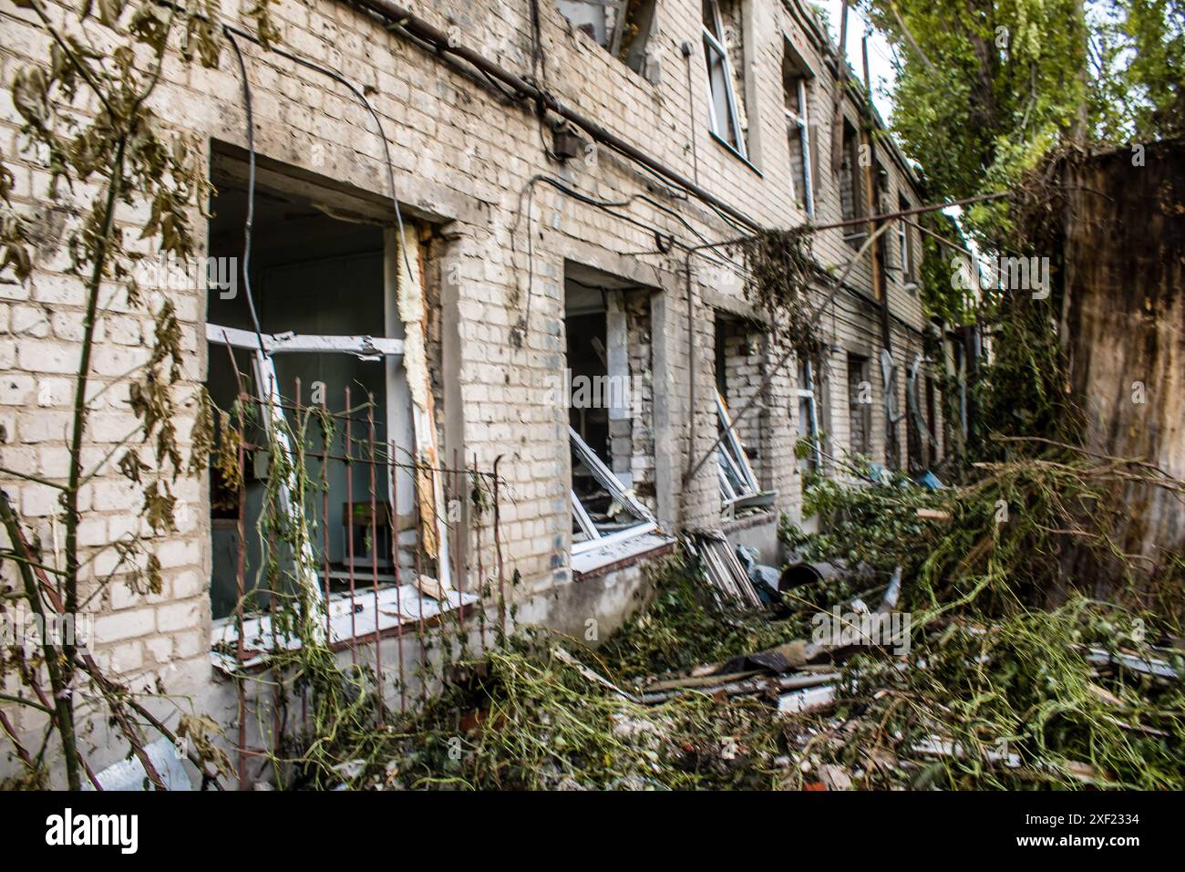 Kharkiv, Ukraine, June 30 2024 Nova Poshta terminal was destroyed with ...