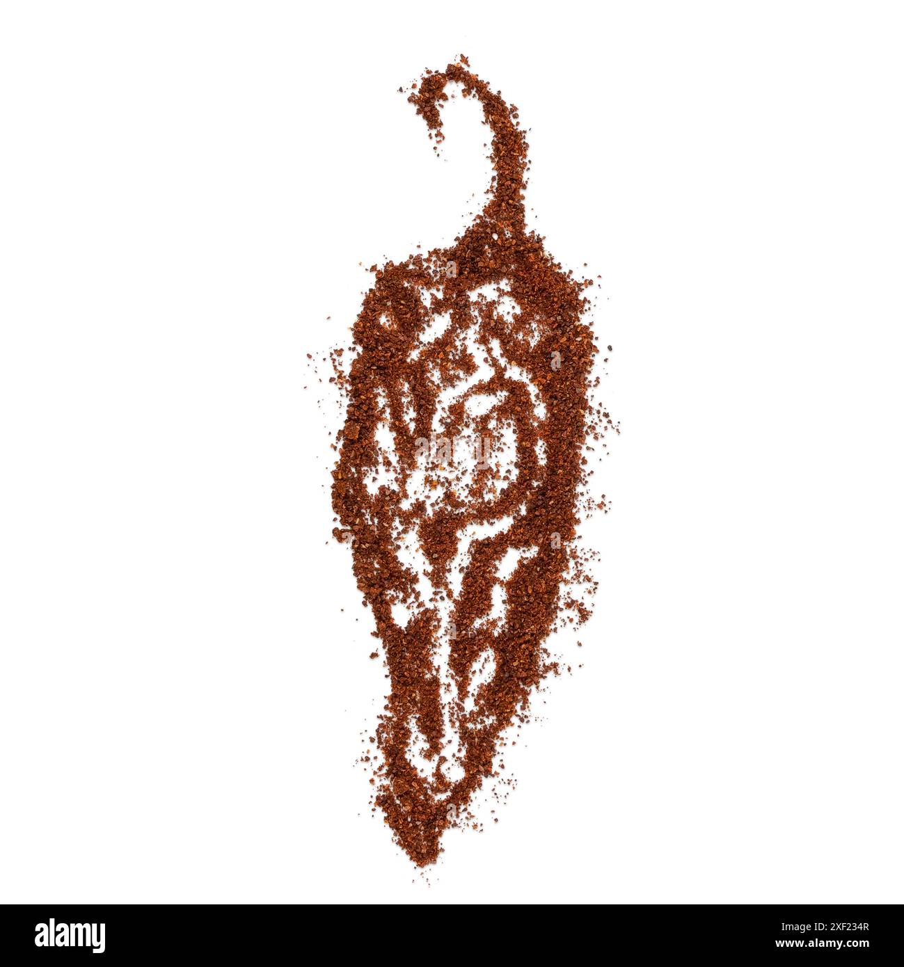 Chipotle pepper outline in powder outline shape with white background ...
