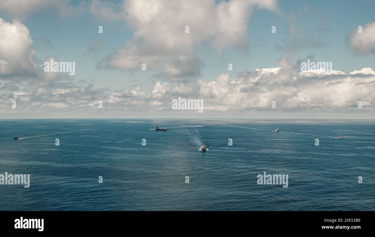 Carrier Strike Group 10 and ships from the Colombian navy transit in ...