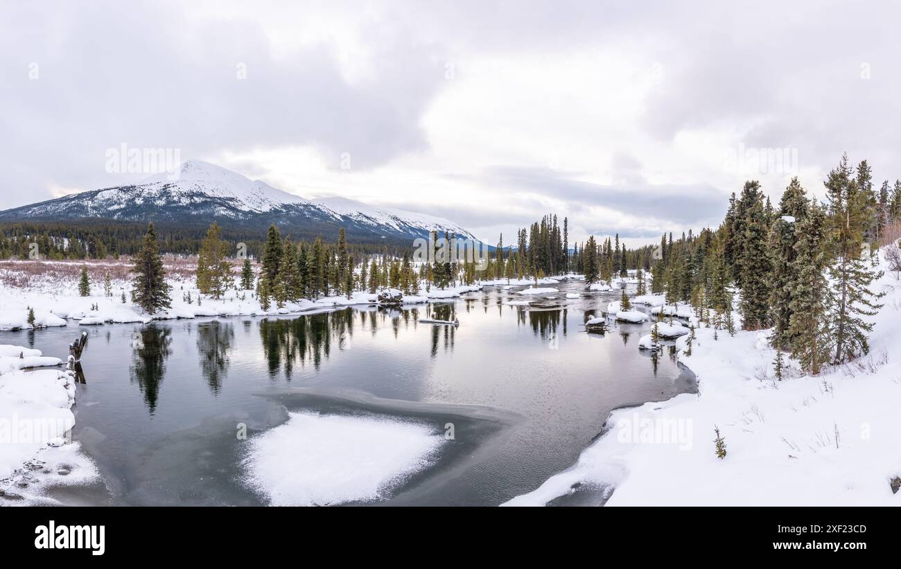 A winter wonderland seen in northern Canada, Yukon Territory during ...