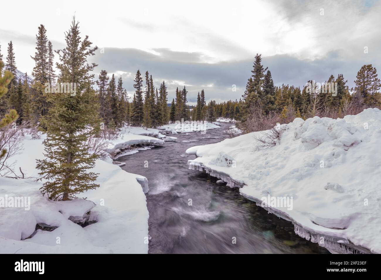 A winter wonderland seen in northern Canada, Yukon Territory during ...