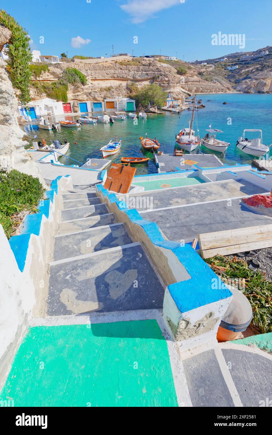 Mandrakia village, Milos Island, Cyclades Islands, Greece Stock Photo ...