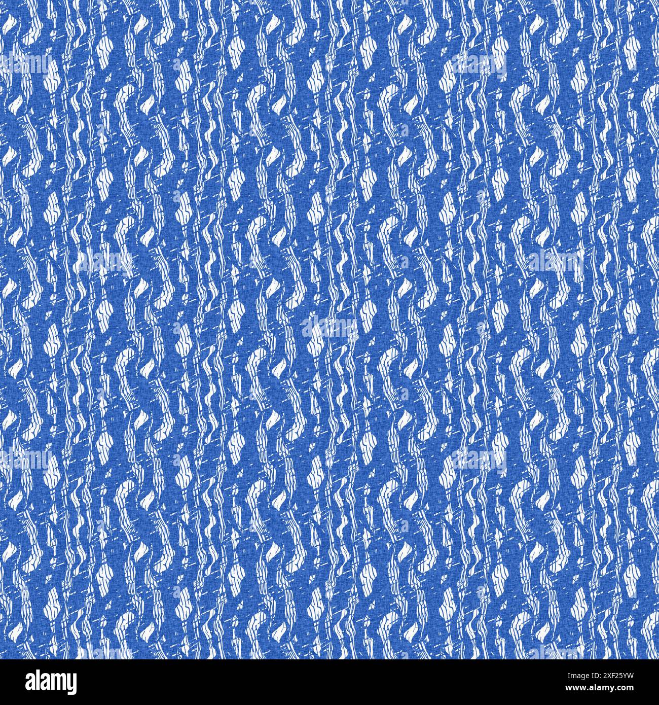 Wavy abstract electric blue weave pattern with broken linear stripe ...