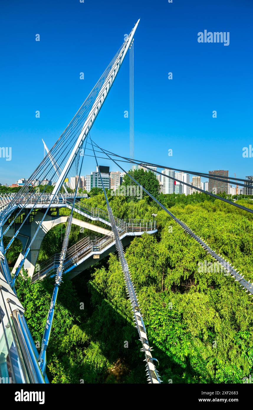 Munhwa Pedestrian Bridge at Yeouido Saetgang Ecological Park in Seoul ...