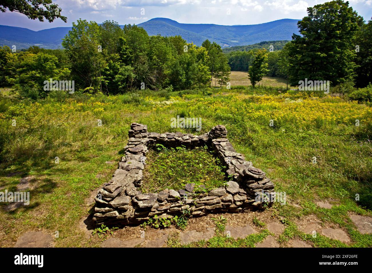 The unassuming grave of the great naturalist John Burroughs overlooking ...