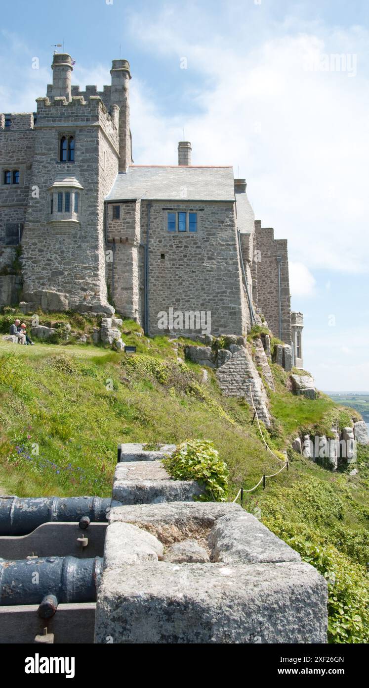 View of Castle, St Michaels' Mount, Marazion, Cornwall, UK - St Michael ...