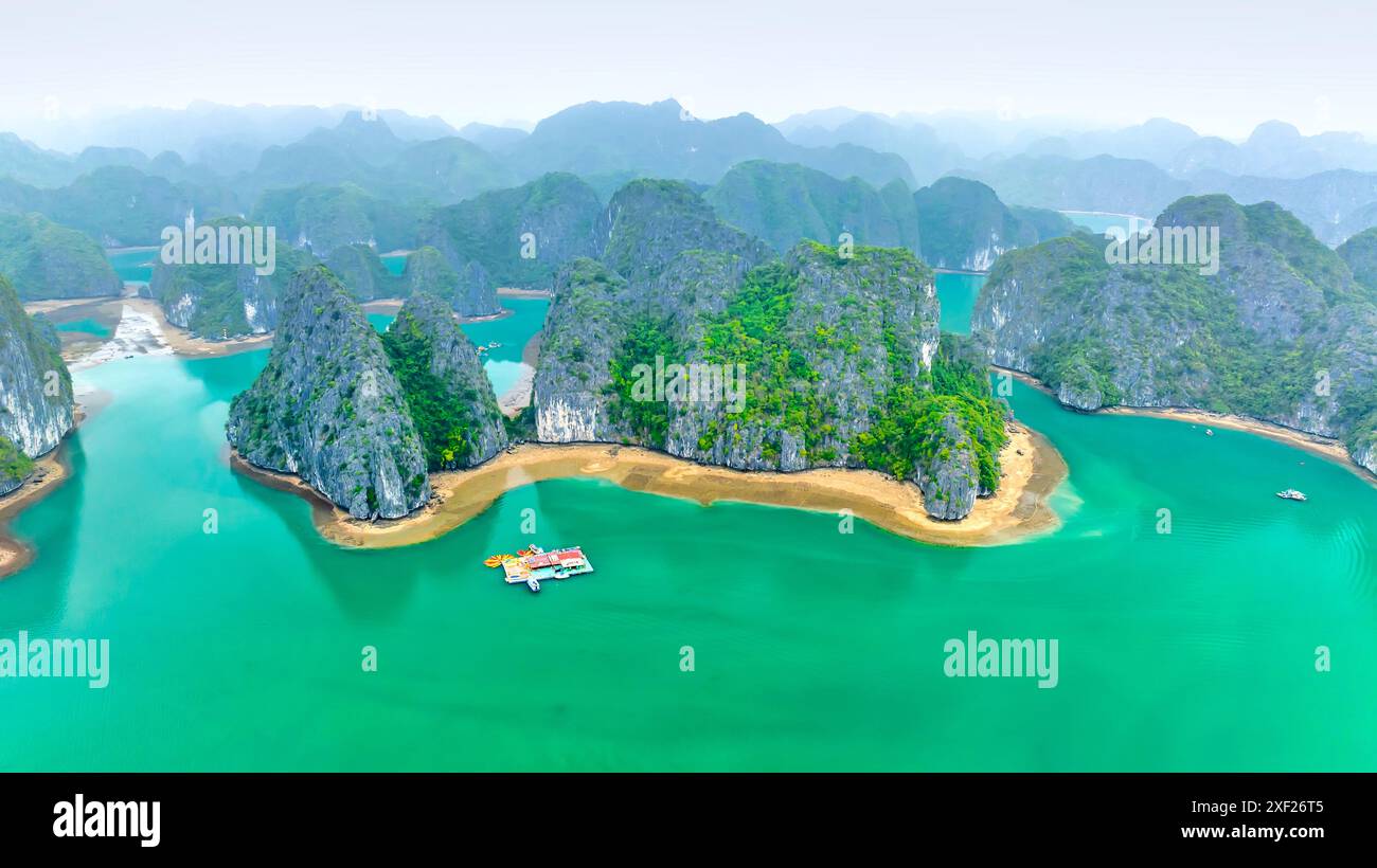 Rock island in Lan Ha bay, Vietnam, Southeast Asia. UNESCO World ...