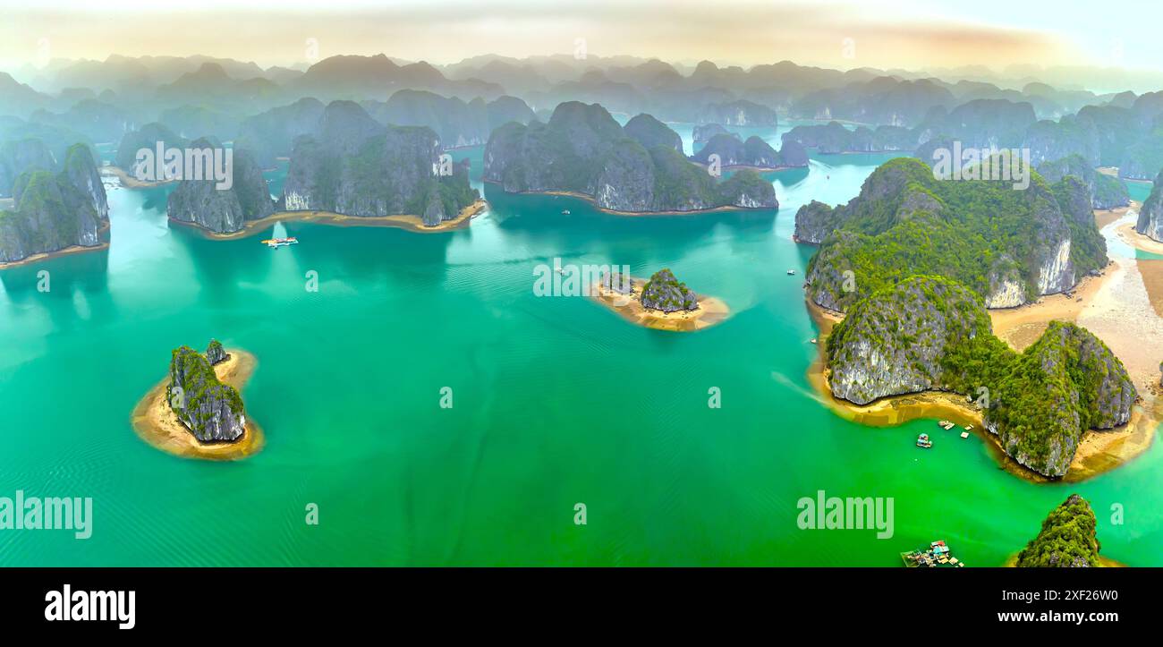 Rock island in Lan Ha bay, Vietnam, Southeast Asia. UNESCO World ...
