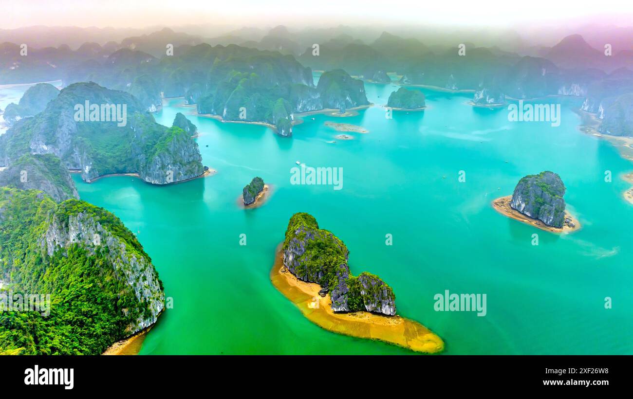 Rock island in Lan Ha bay, Vietnam, Southeast Asia. UNESCO World ...
